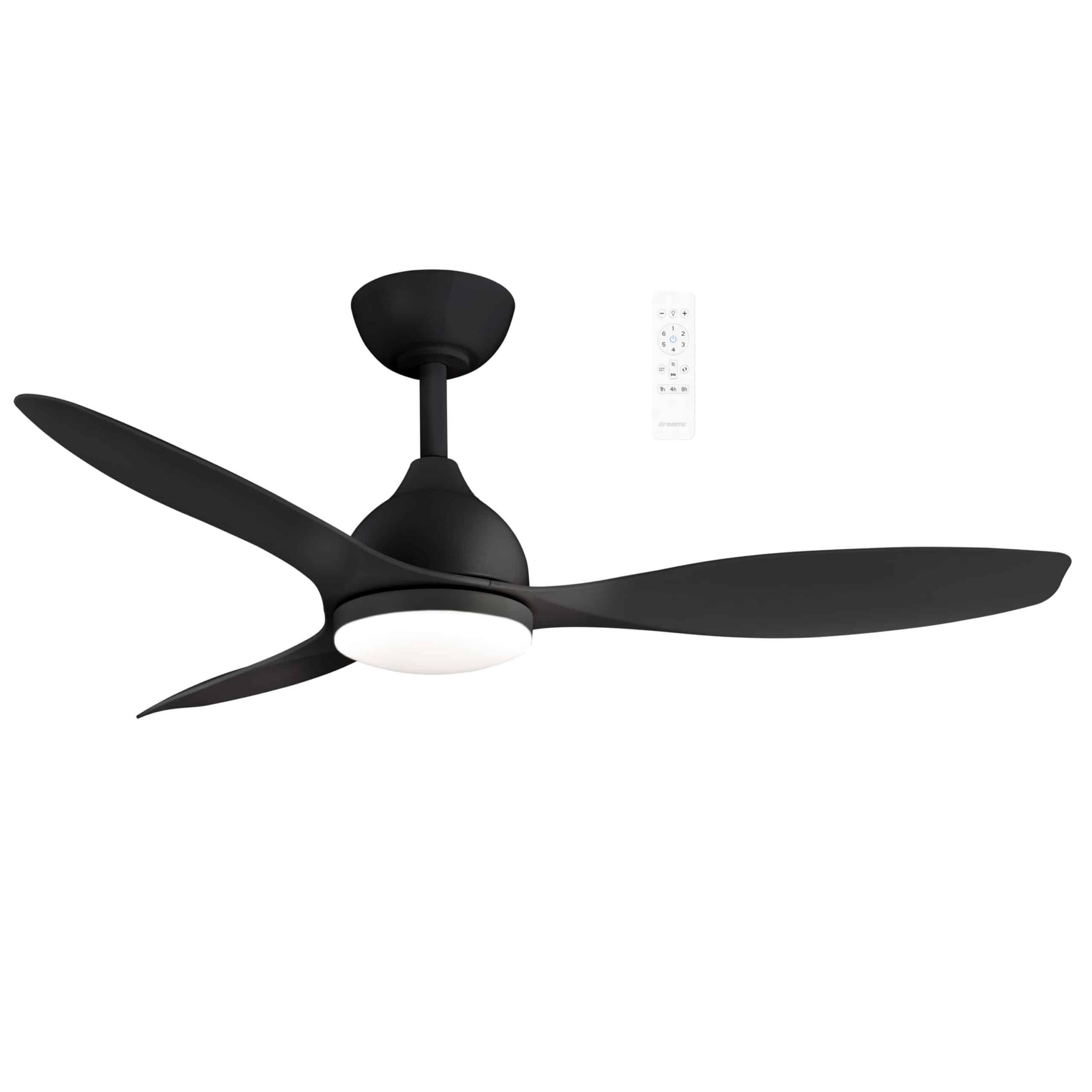 Smart Black Ceiling Fan with LED for Energy Efficiency